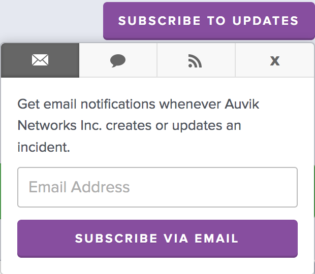 About the Auvik system status page – Auvik Support