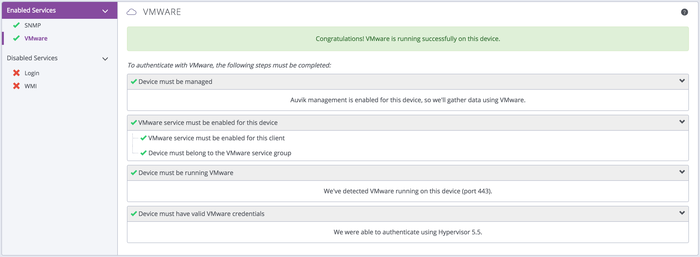 Troubleshooting Vmware Credentials Auvik Support