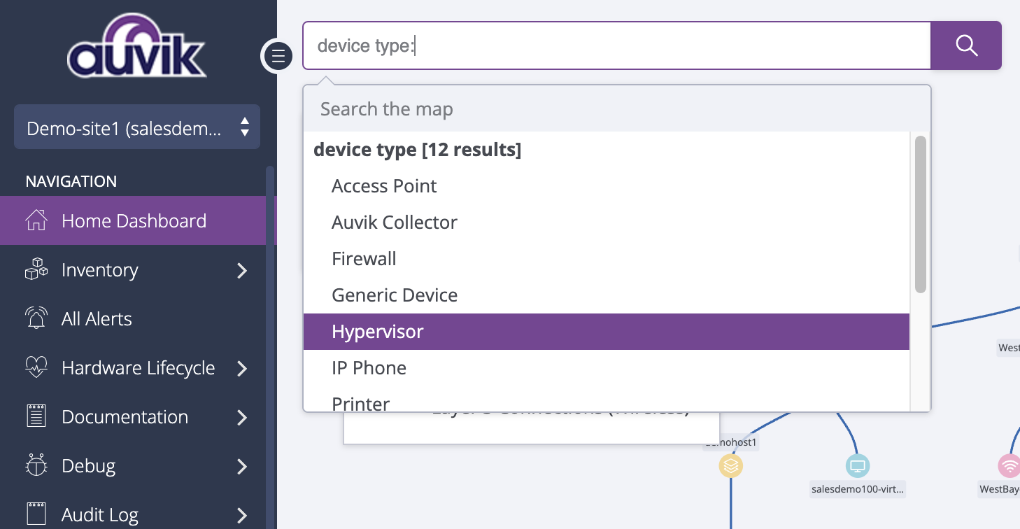 How do I search or filter for items on my map? – Auvik Support