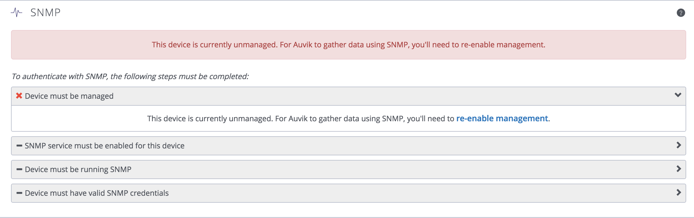 Troubleshoot SNMP credentials – Auvik Support