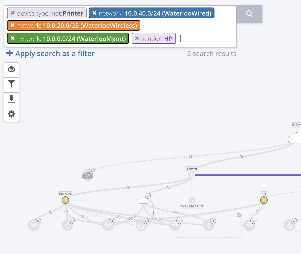 How do device and interface search and selection work? – Auvik Support