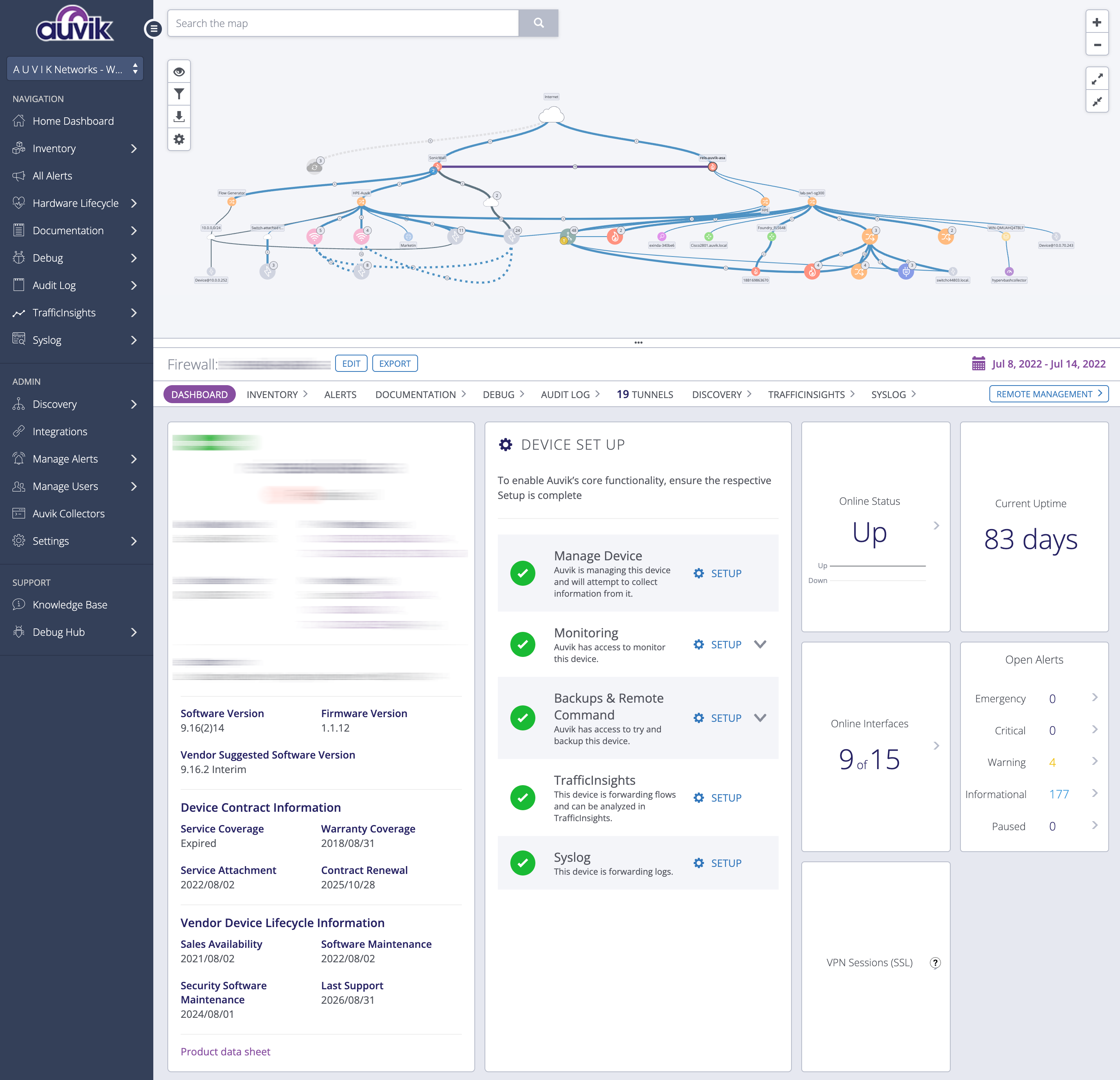 What can I see on a device dashboard? – Auvik Support